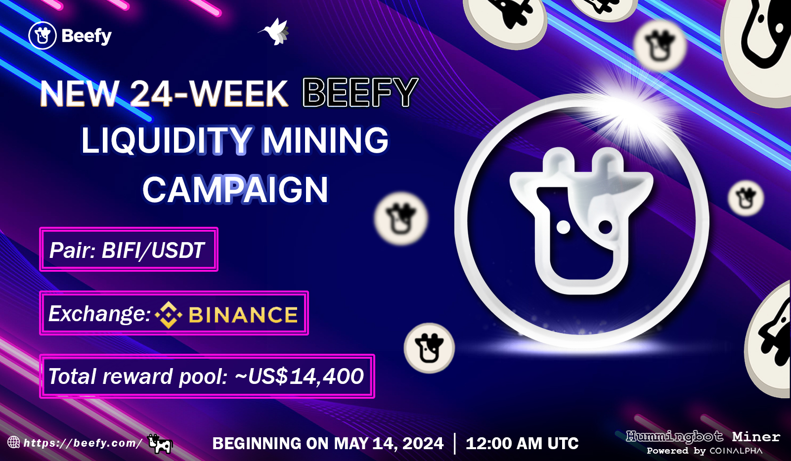 Launching of 24-week liquidity mining campaign for Beefy Finance!