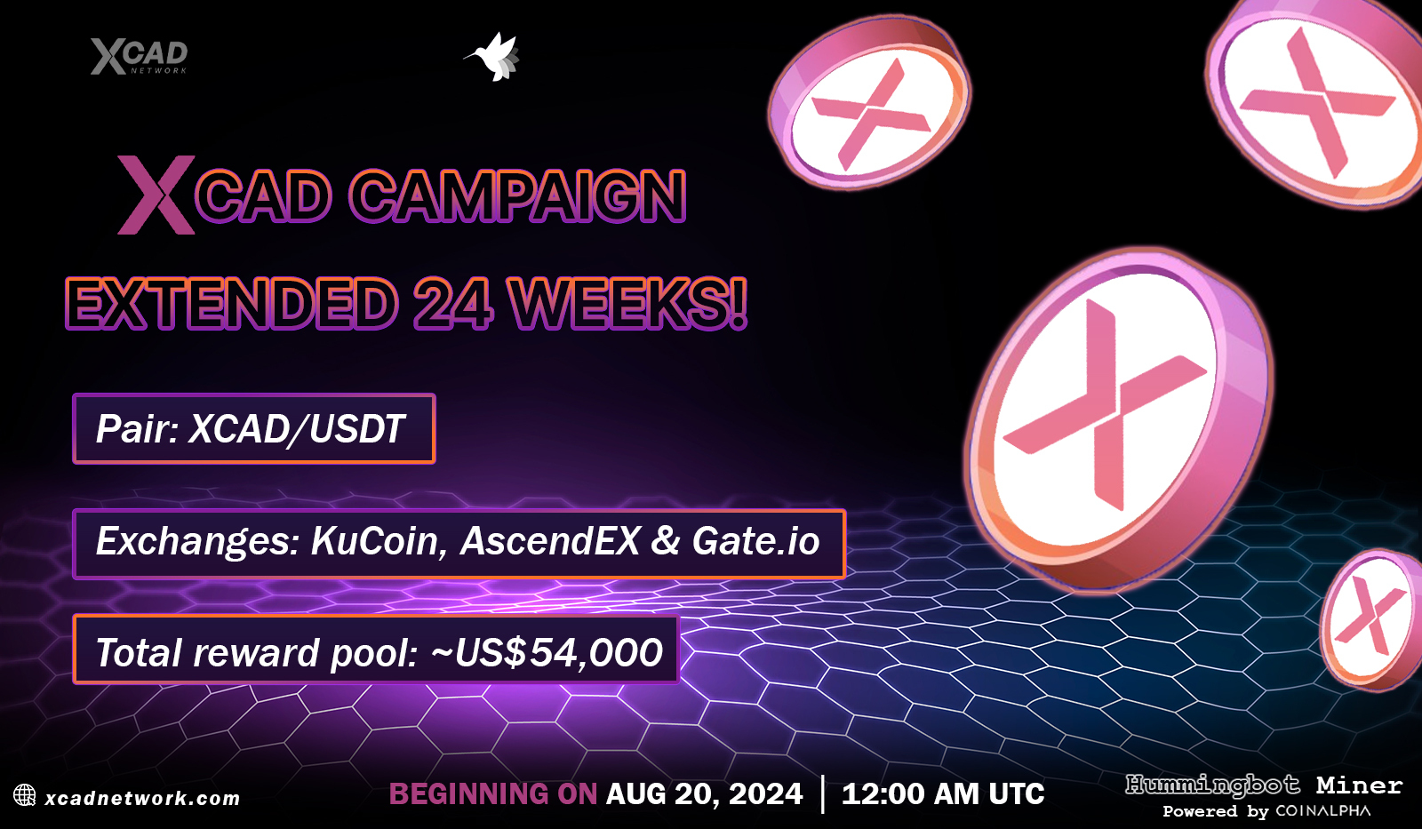 New 24-week extension for XCAD cMiner campaigns!